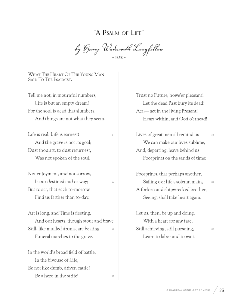A Classical Anthology of Verse – SageMint
